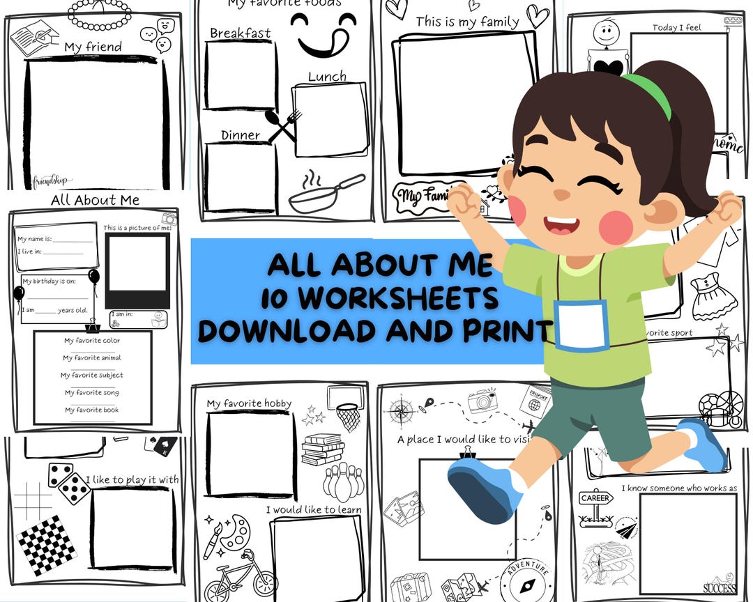 All About Me Self Expression Worksheets Show Kids Interests and ...