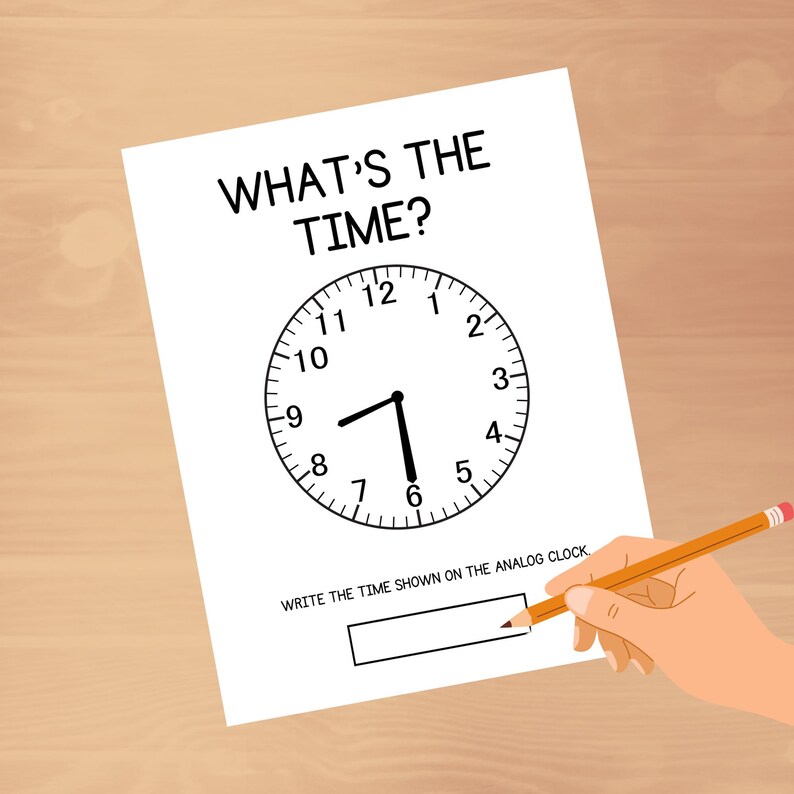 Telling Time Analog Clock Practice Worksheets for Elementary School ...