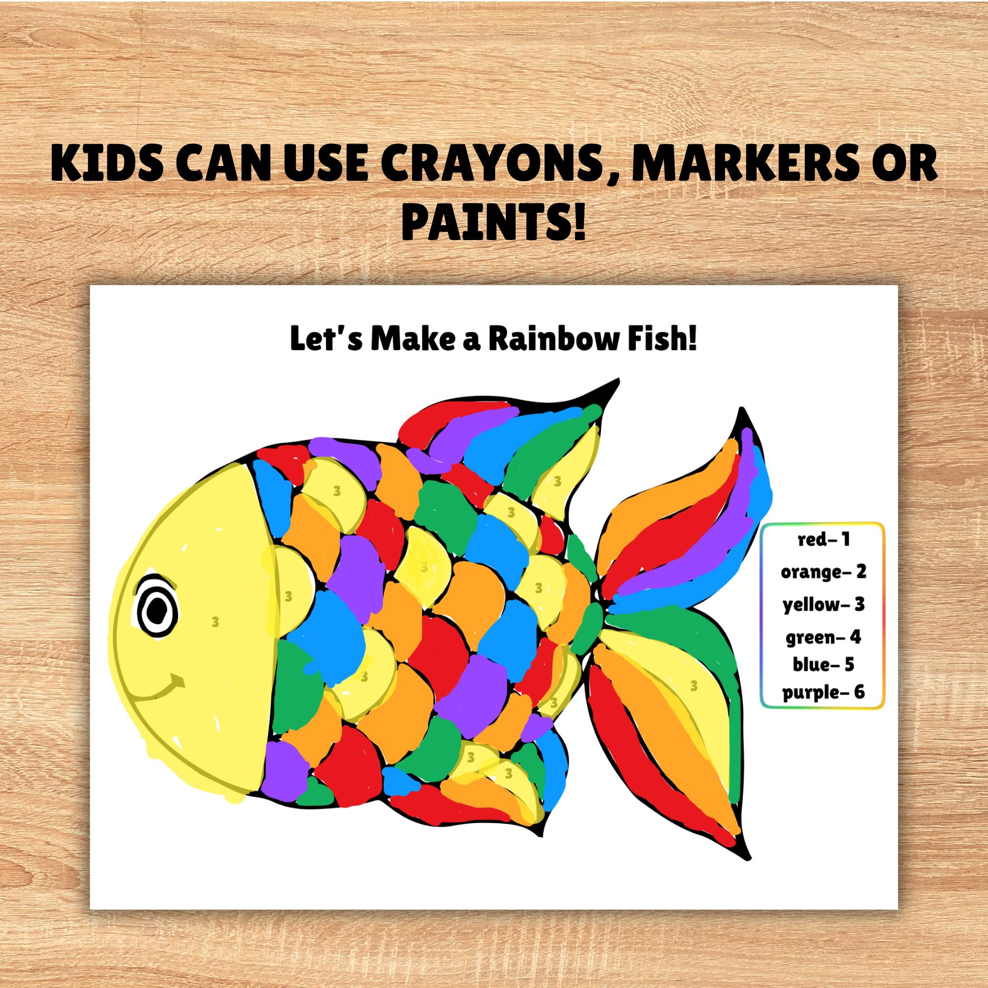 Rainbow Fish Color by Number: Printable Kids Activity (PDF Download) - Etsy