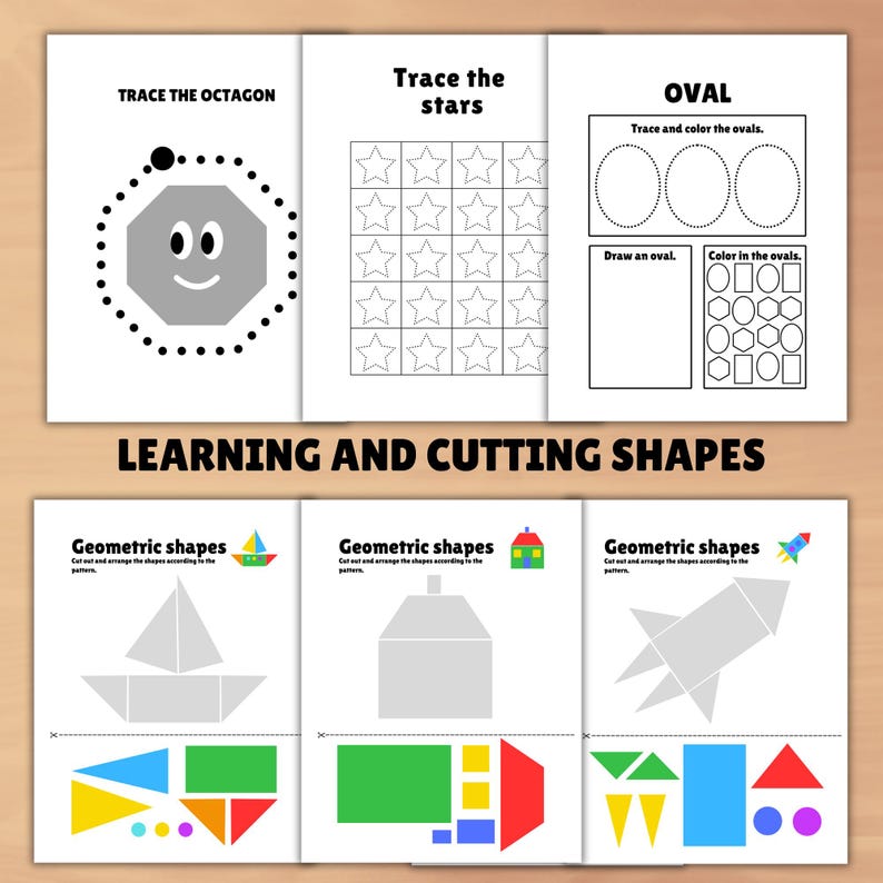 Printable Kids Learning Worksheets Bundle for Pre-k Kindergarten First ...