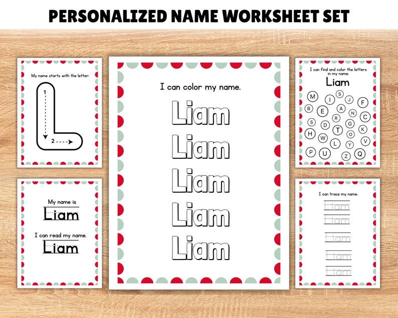 Personalized Name Printable Worksheets for Preschool Pre K Kindergarten ...