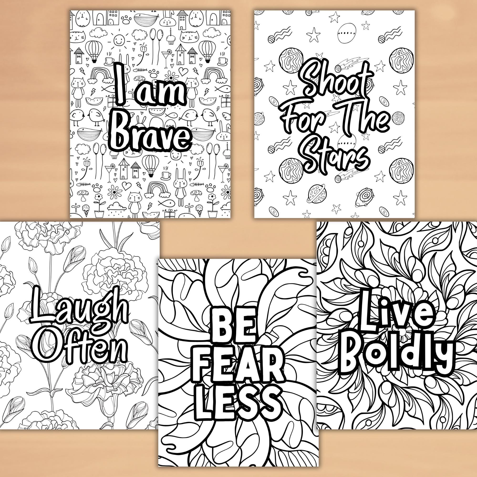 Self-love Affirmation Coloring Pages: Kids Confidence Building Activity ...