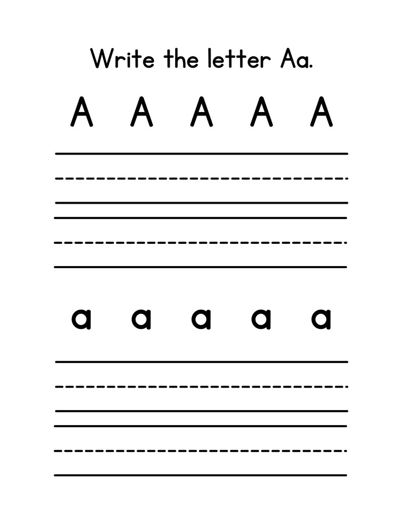 Alphabet Writing Letter Practice Workbook Printable Worksheets for ...