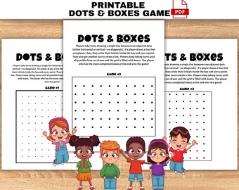 Printable Dots and Boxes Game | Instant Digital Download | Fun Family ...