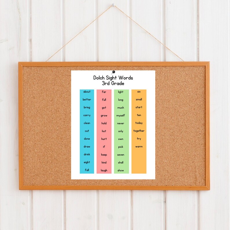 Dolch Sight Word Lists Pre-primer Primer First Second Third Grades for ...