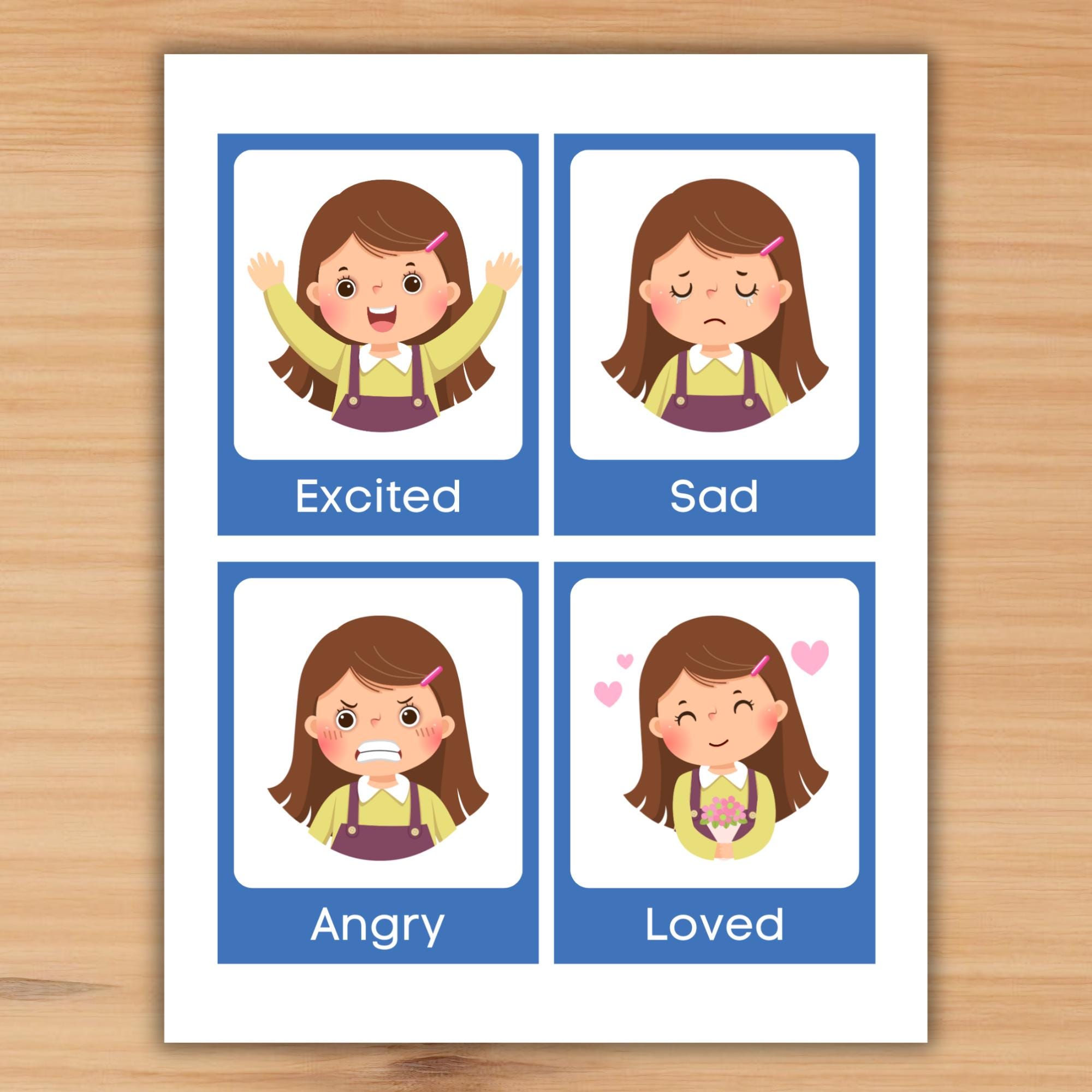 Feelings Flashcards for Kids: Emotional Learning Tools (PDF) - Etsy