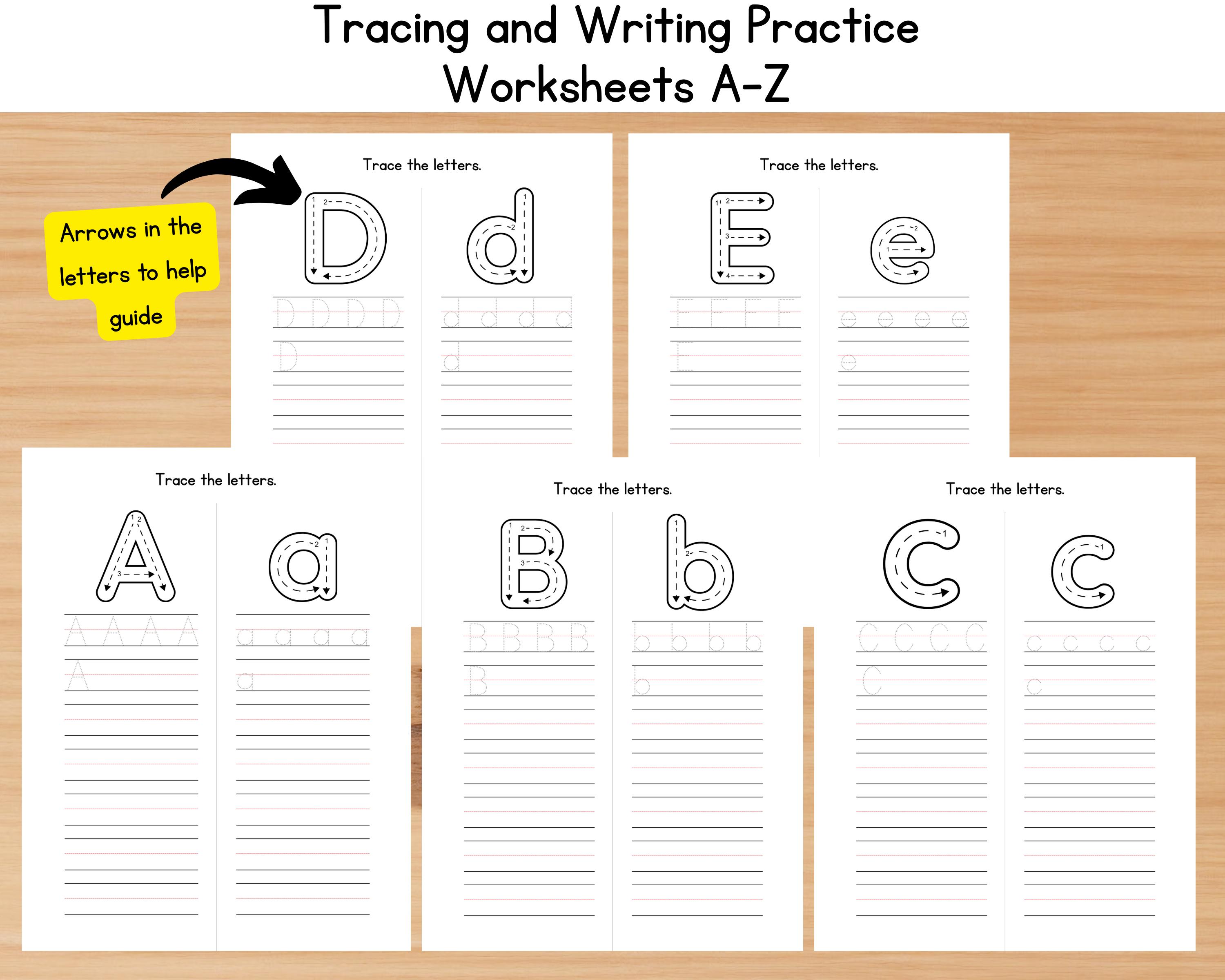 Alphabet Learning Worksheets: Writing, Tracing, Coloring (PDF Download ...