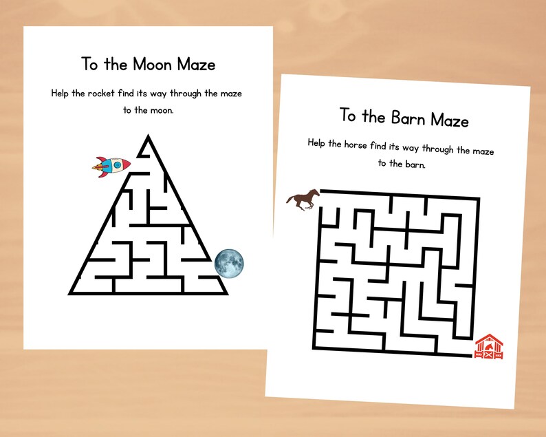 Kids Printable Maze Game Puzzle Worksheets for Critical Thinking and ...