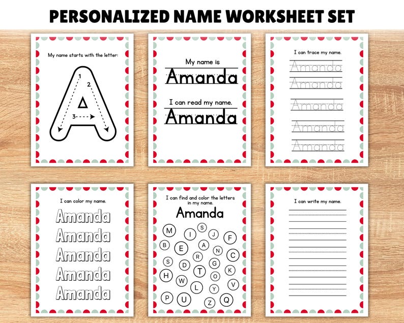 Personalized Name Tracing Worksheets: Preschool Learning Activity (PDF ...