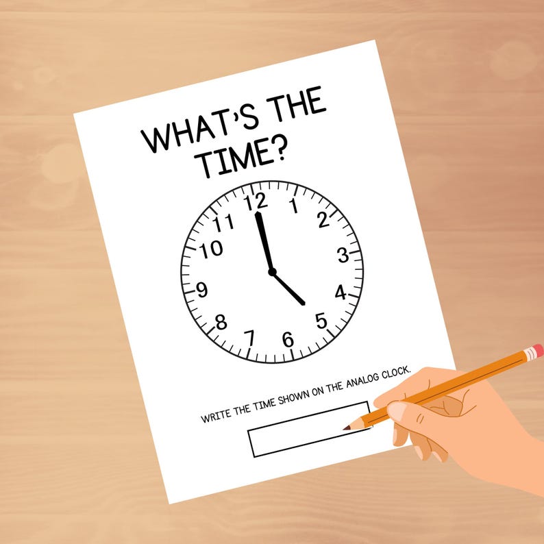 Telling Time Analog Clock Practice Worksheets for Elementary School ...