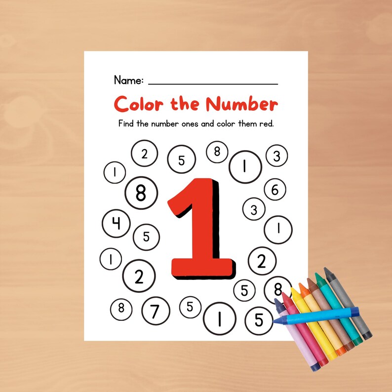 Printable Color the Number Kids Worksheets Homeschool Number ...
