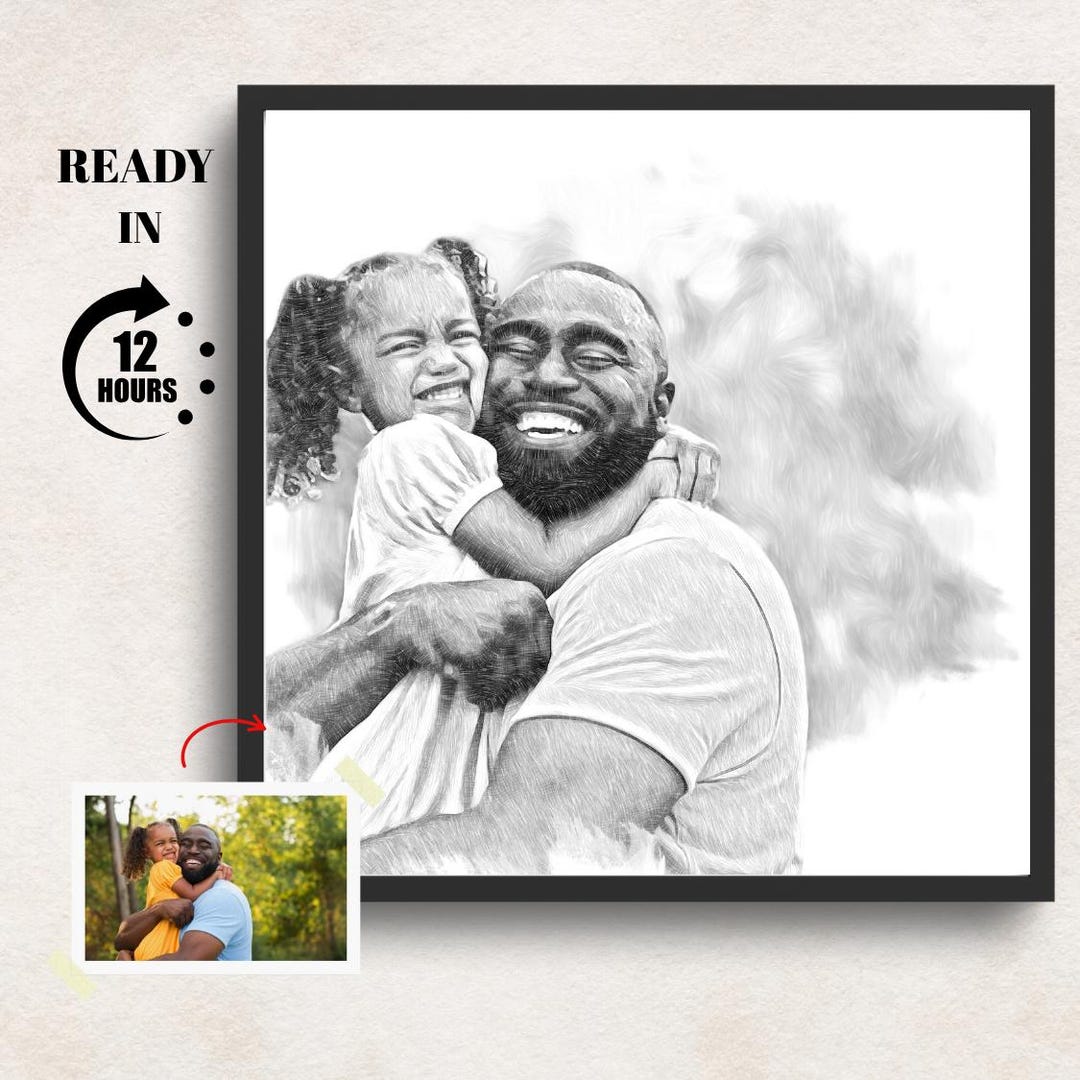 Custom Portrait Sketch, Pencil Drawing From Photo, Portrait From Photo ...