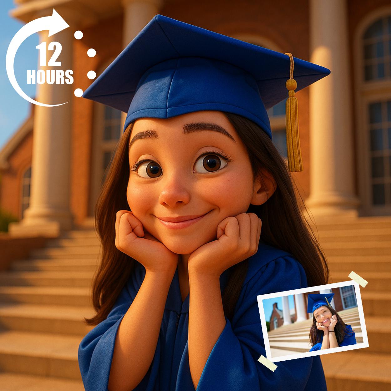 Custom Graduation Cartoon Portrait, Graduation Portrait, Graduation ...