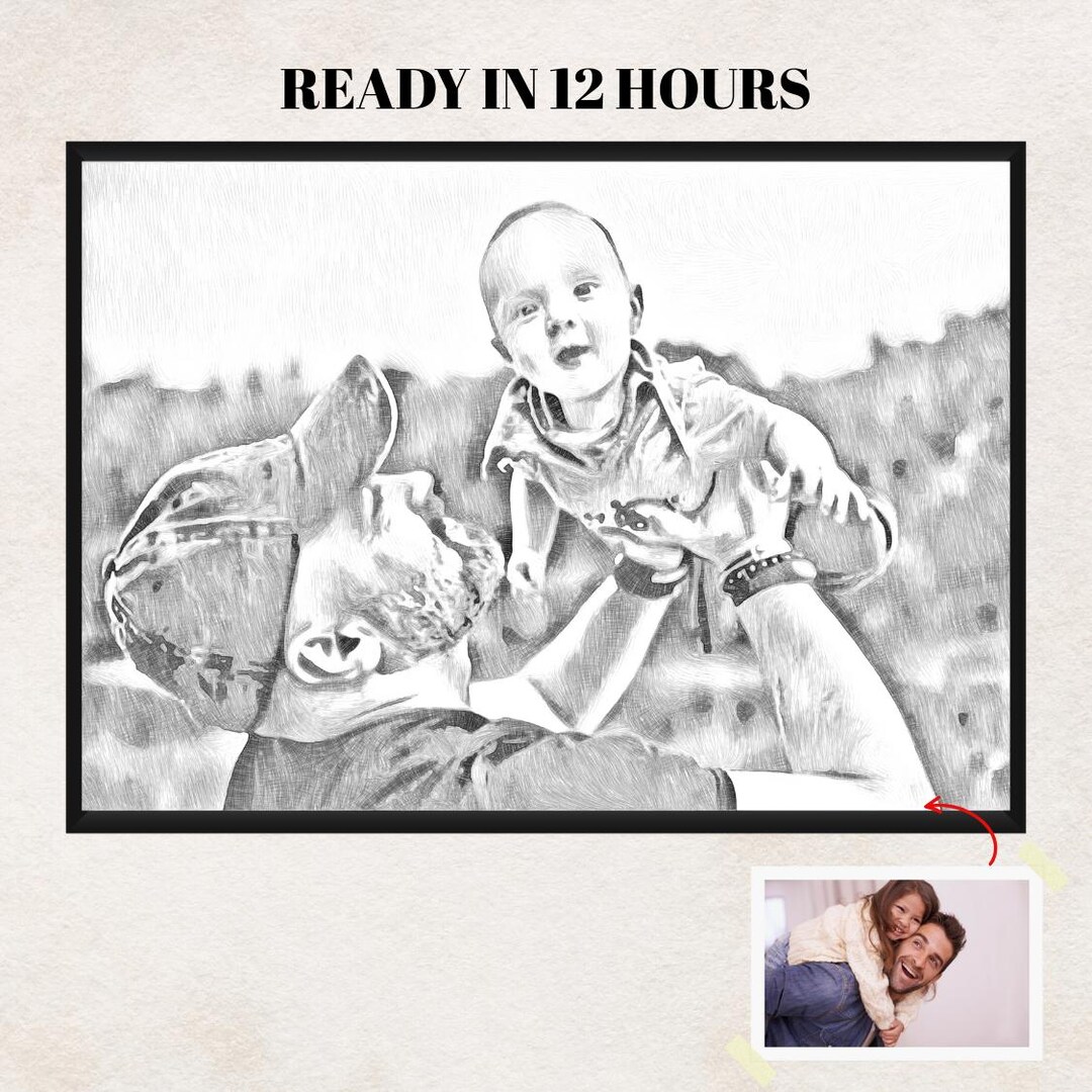Custom Portrait Sketch, Pencil Drawing From Photo, Portrait From Photo ...