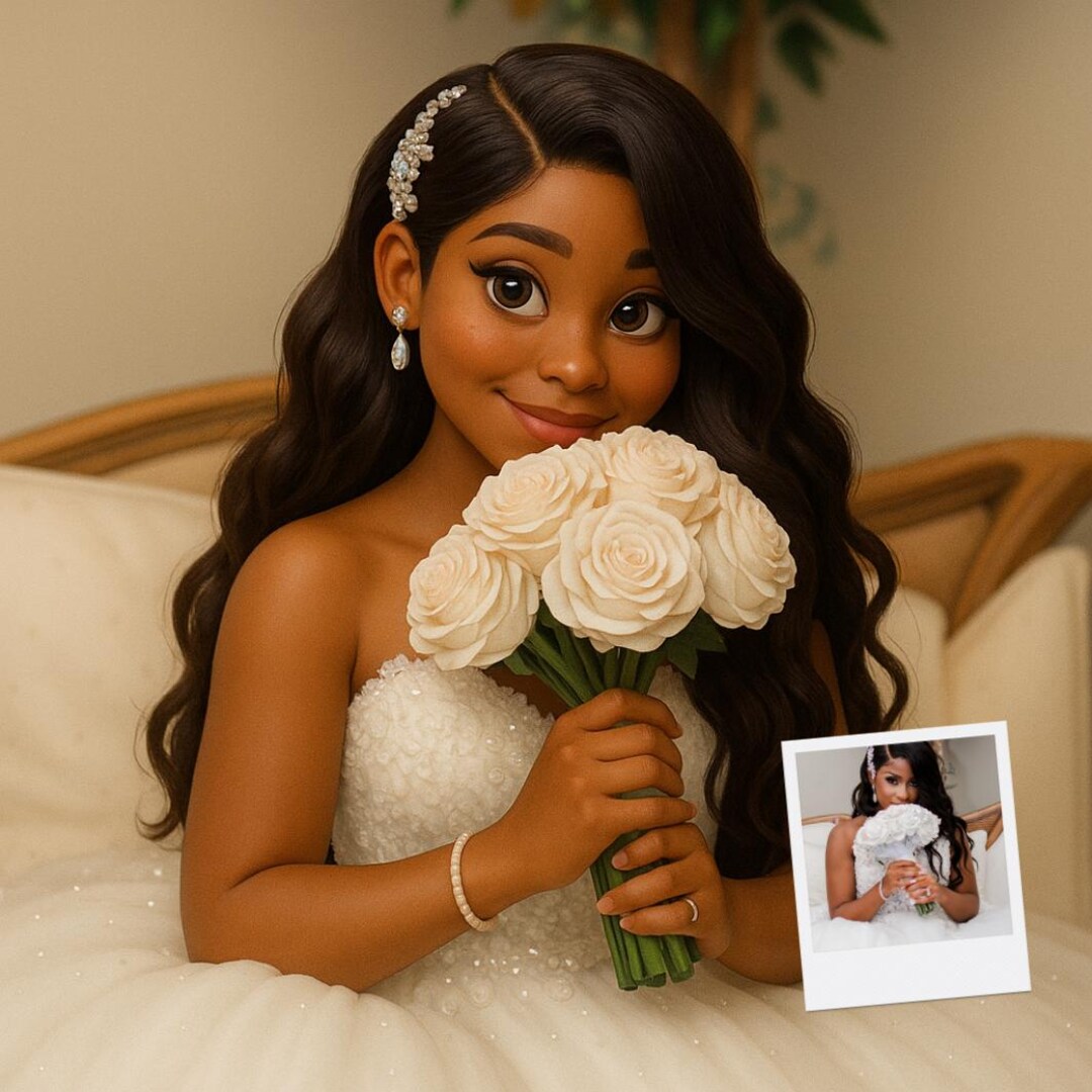 Custom Pixar Wedding Portrait, Personalized 3d Cartoon Photo Pixar ...