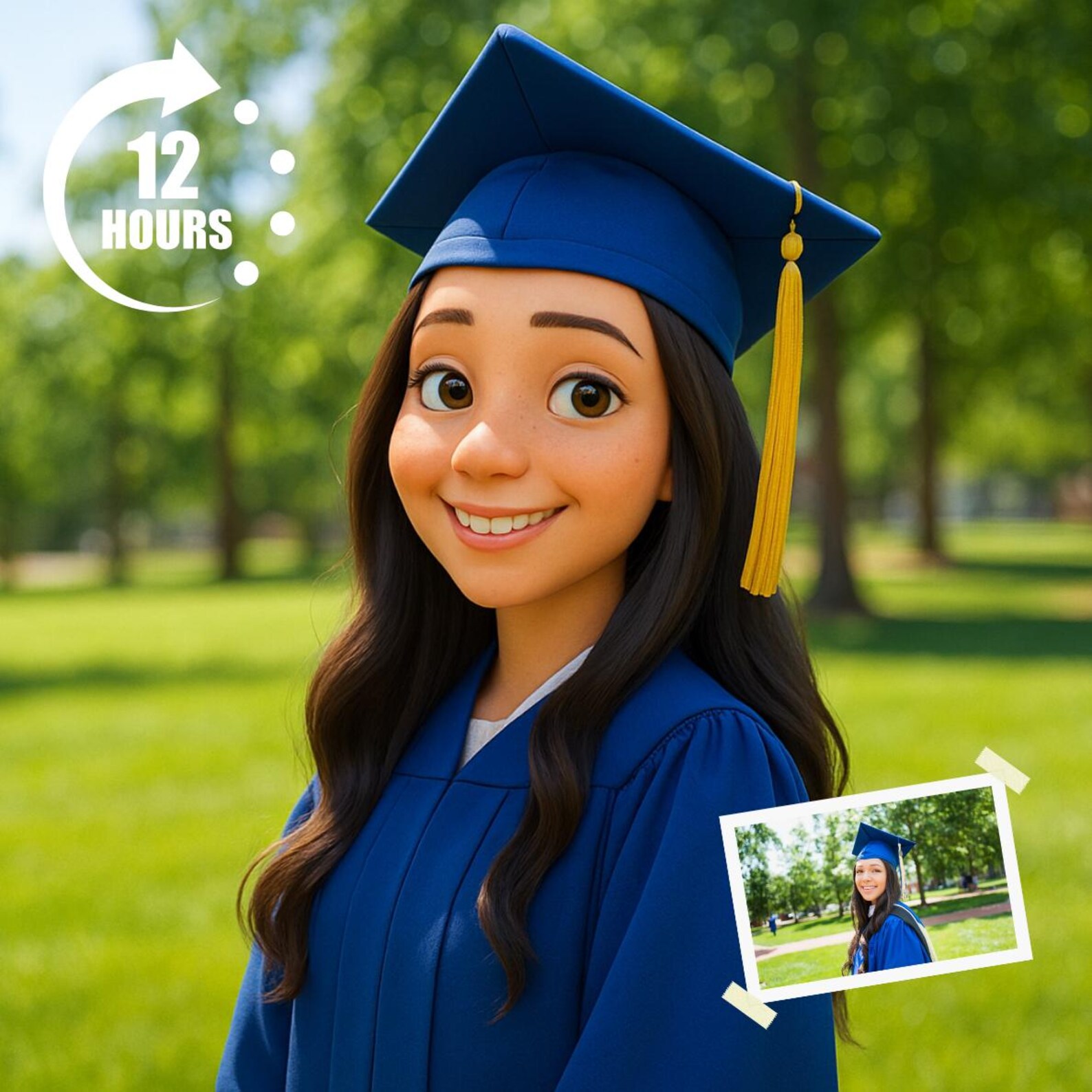 Custom Graduation Cartoon Portrait, Graduation Portrait, Graduation ...