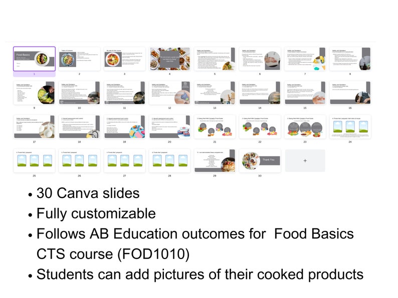 Food Basics (FOD1010) Course Template for Student Presentation - Etsy