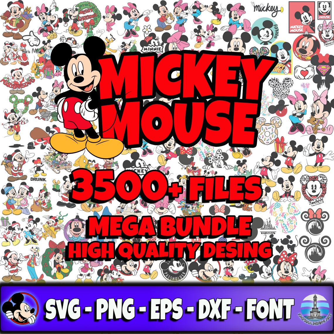 Mickey Mouse SVG Png Dxf Eps Bundle, Cut Files, Cricut, Silhouette ...