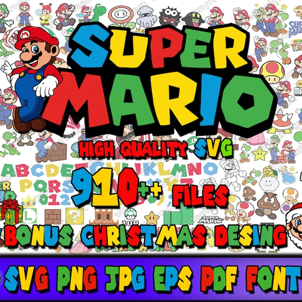Mario Svg - Etsy