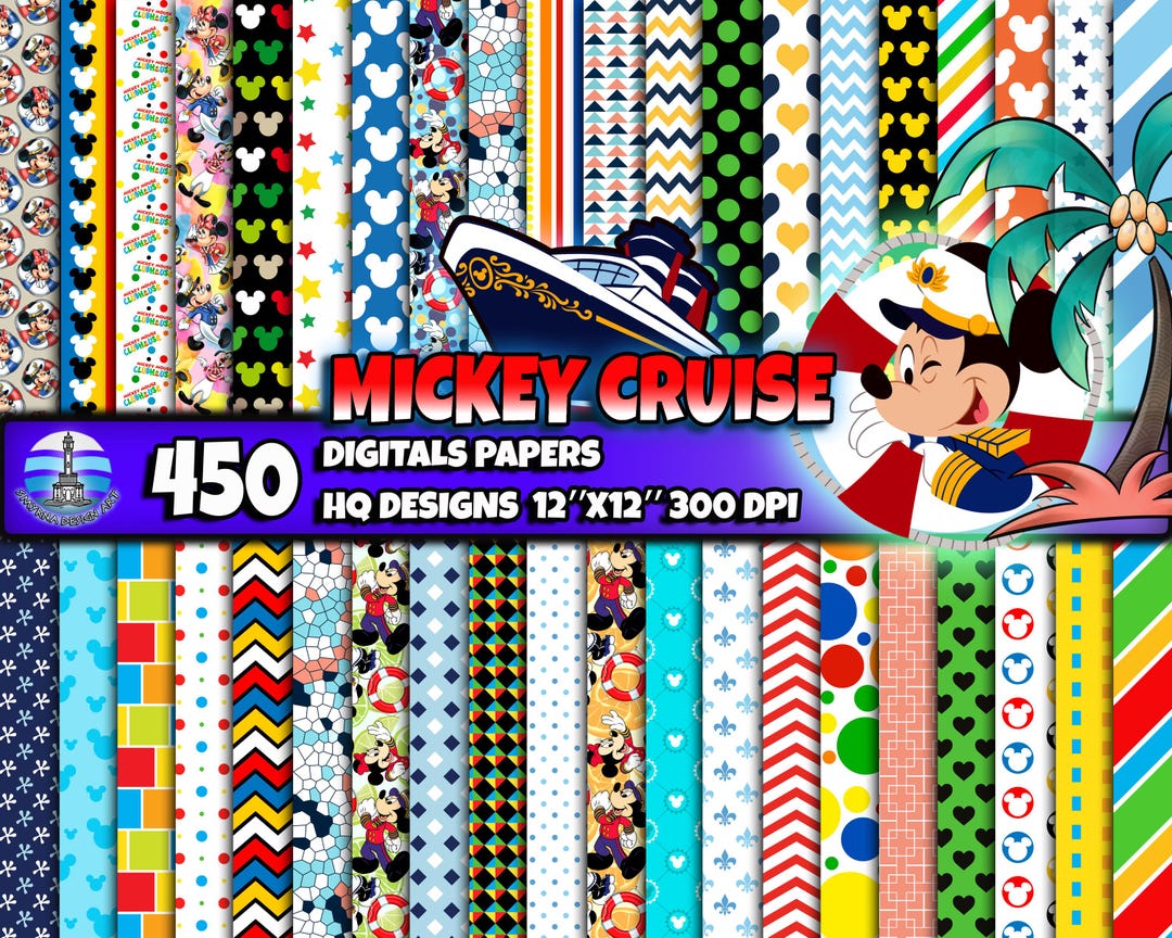 Mickey Cruise Digital Papers, Mickey Digital Papers, Mickey Mouse ...