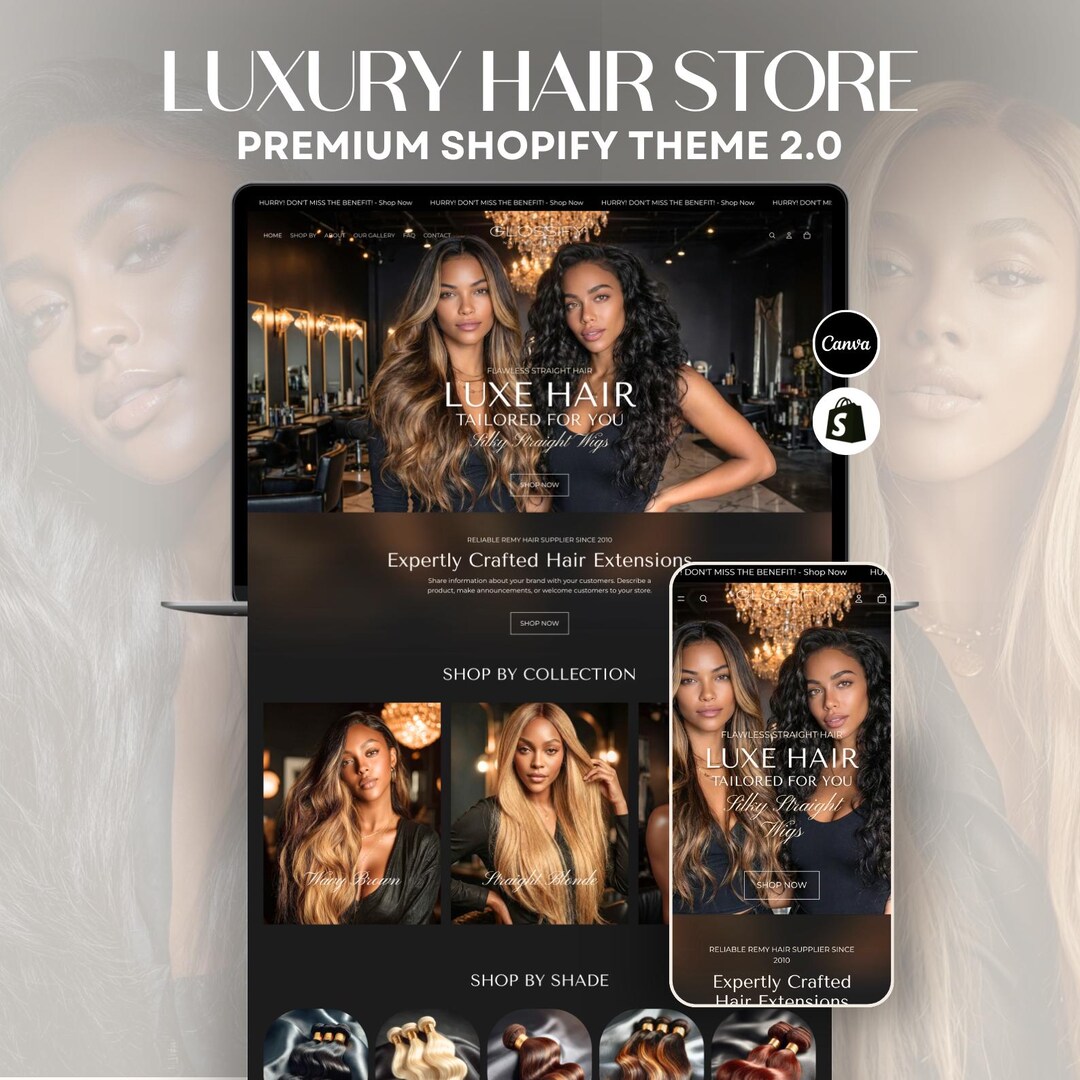 Beige Black Shopify Theme 2.0 for Wigs & Hair Extensions | Luxe Minimal ...