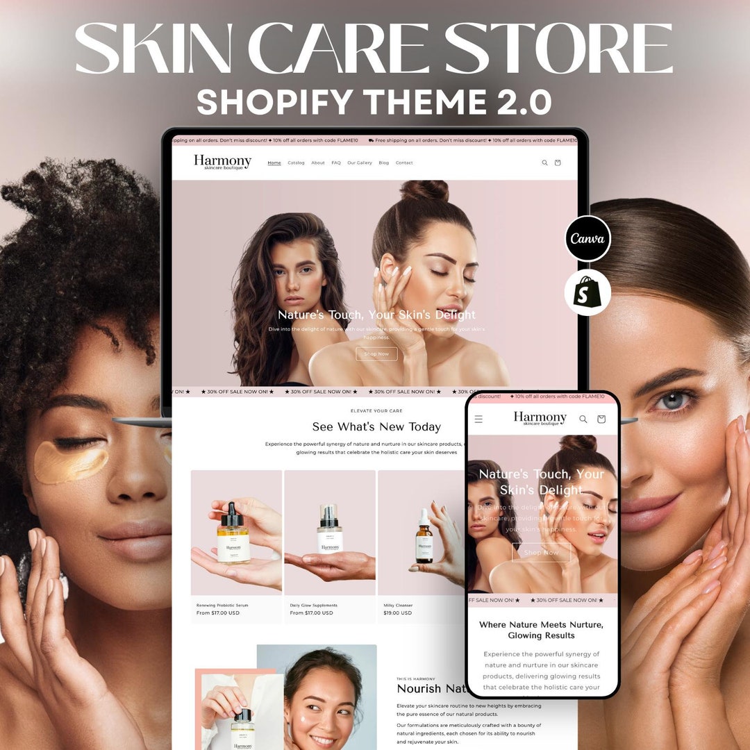 Shopify Skincare Theme Pink | Shopify Theme | Shopify Website ...