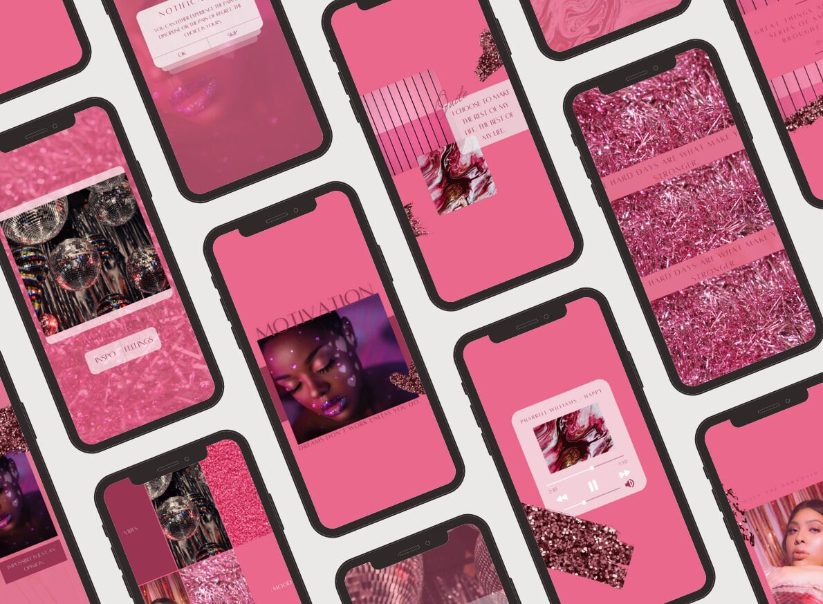 Pink Instagram Templates Canva, Colorful Bright Social Media Templates ...