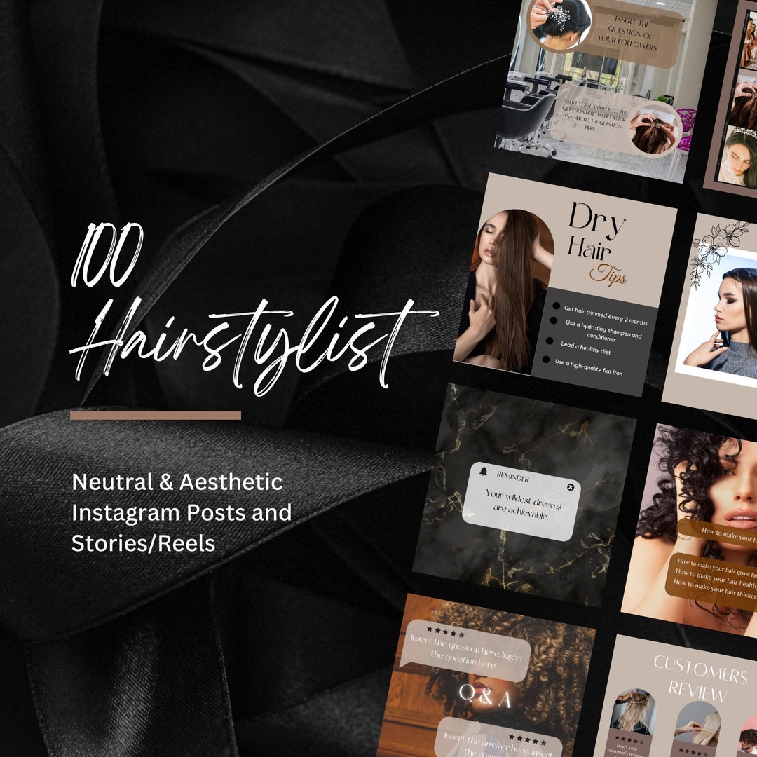 Hair Stylist Insta Template Hair Salon Social Media Post and Stories ...
