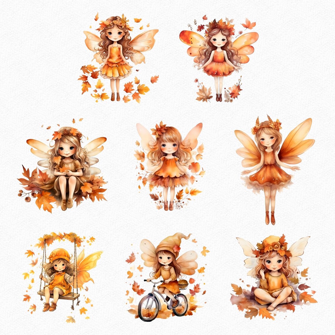 Watercolor Fall Fairy Clipart PNG Autumn Fairy Garden, Cute Fairy House ...