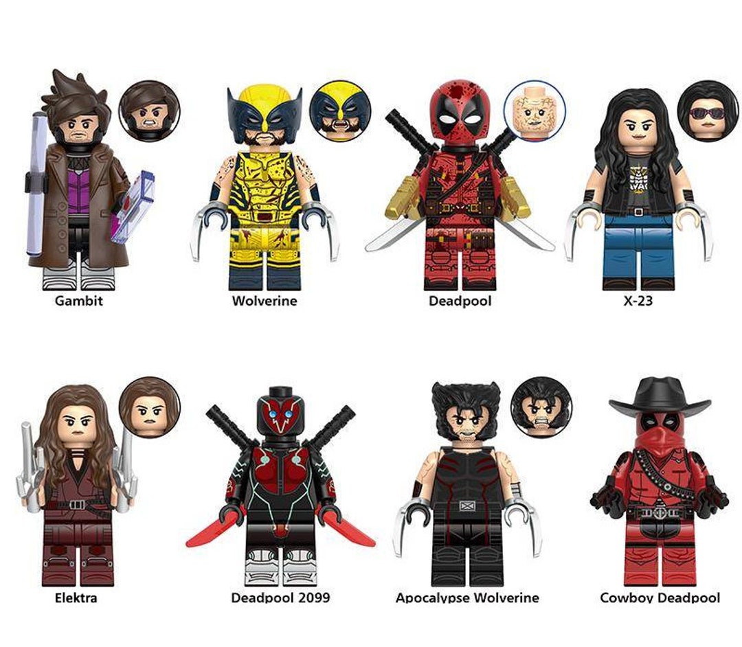 Deadpool & Wolverine Character Clamp Building Block Custom Minifigure ...