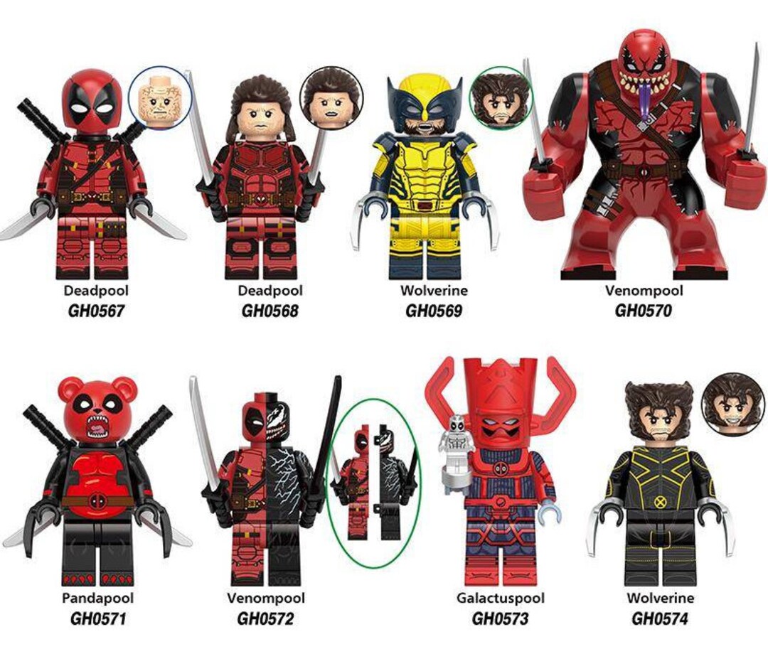Deadpool & Wolverine Clamp Building Block Custom Minifigure MOC - Etsy