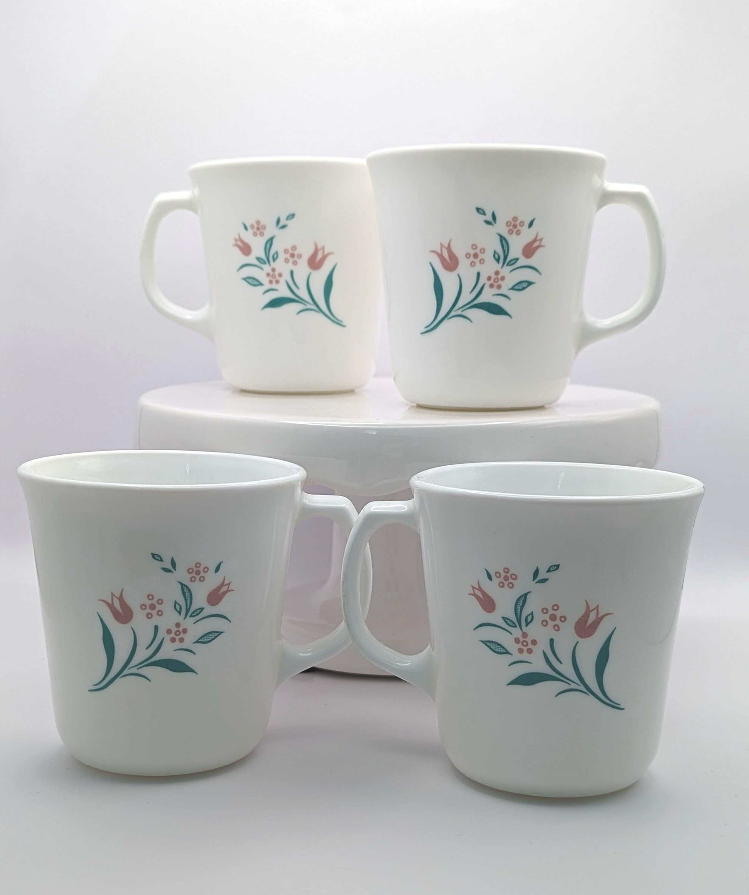 Set of 4 Corning/corelle Floral Rosemarie Coffee Mugs - Etsy
