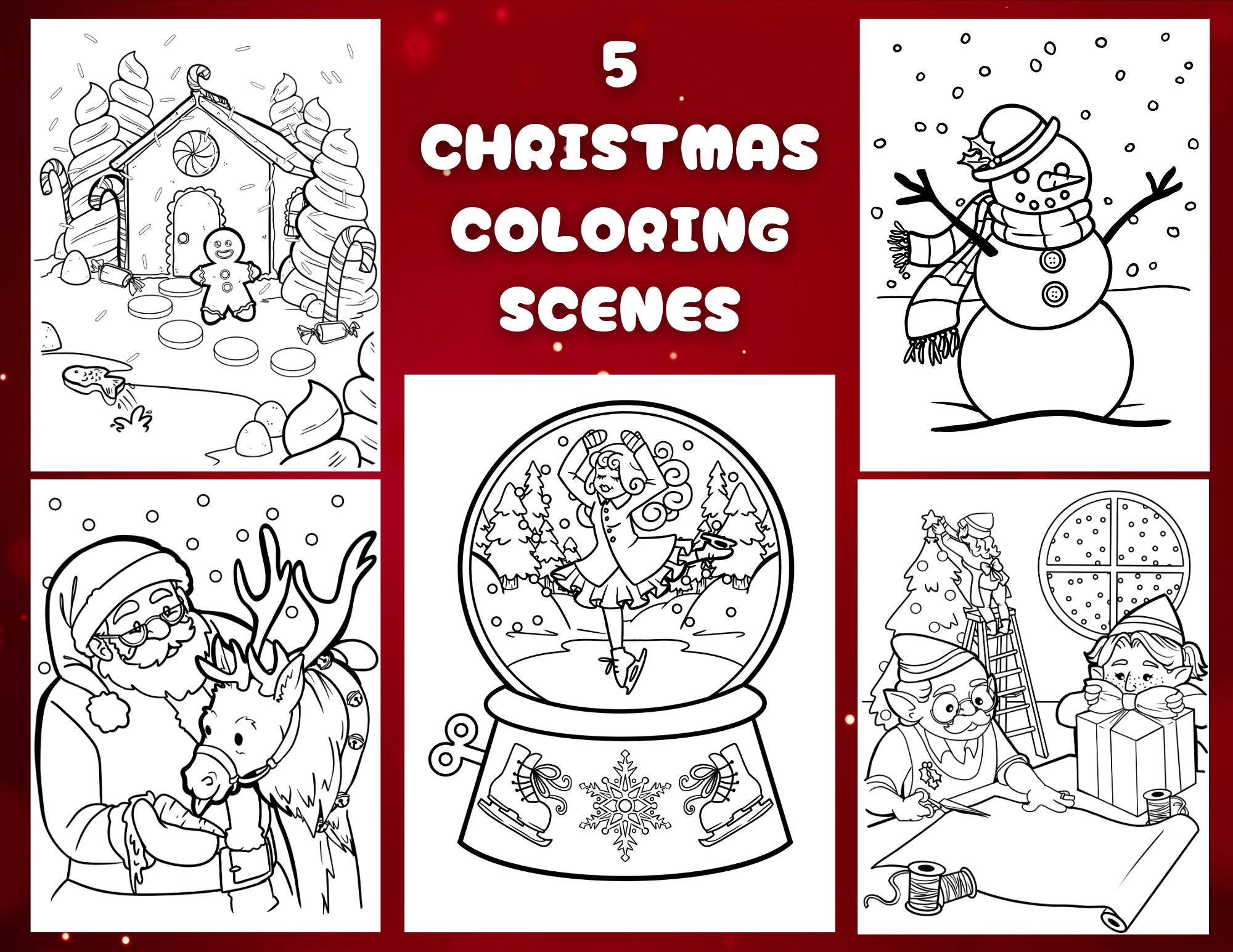 15 Christmas Holiday Coloring and Activity Pages 8.5 X 11 Pdf Color and ...