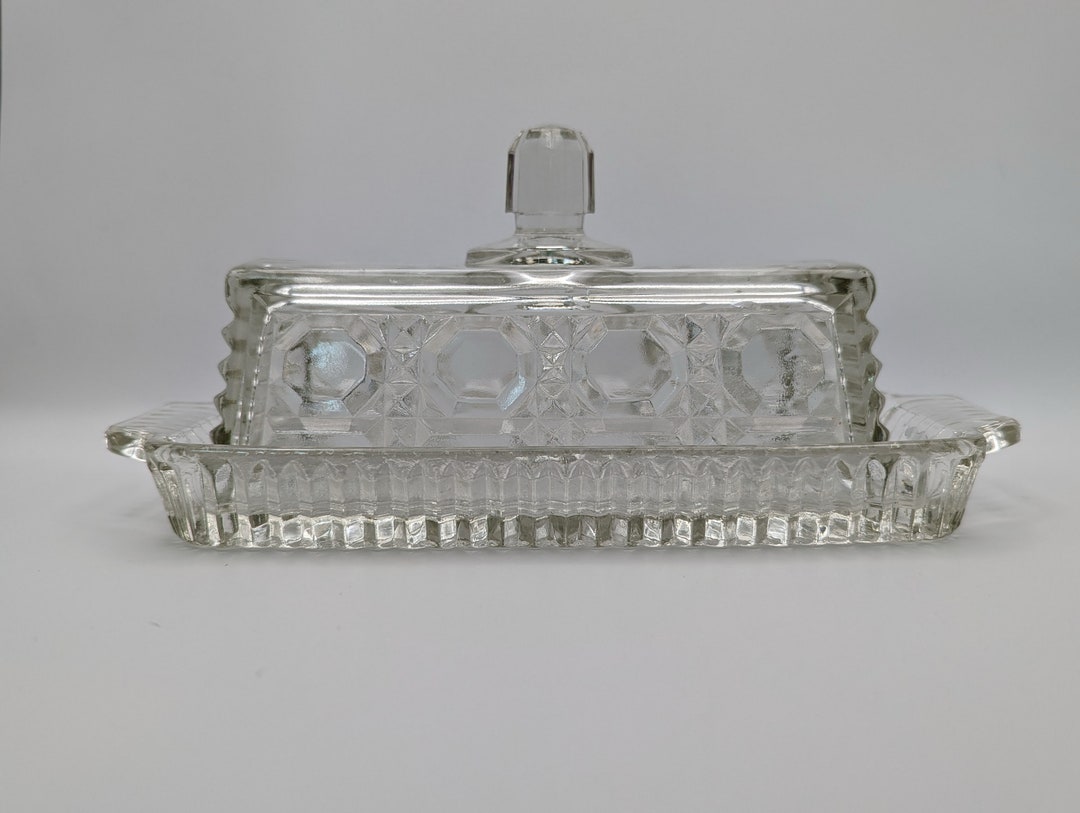 Vintage Federal Glass Butter Dish Windsor Pattern - Etsy