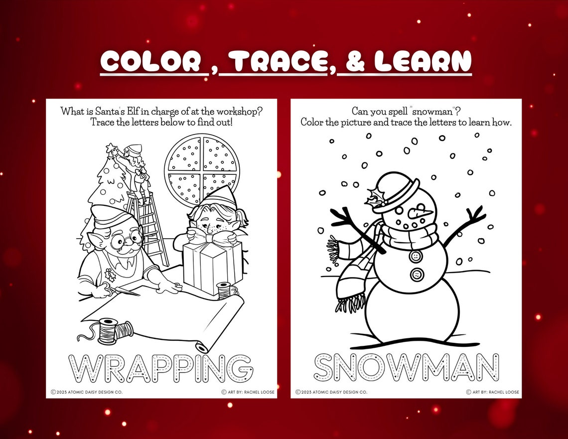 15 Christmas Holiday Coloring and Activity Pages 8.5 X 11 Pdf Color and ...