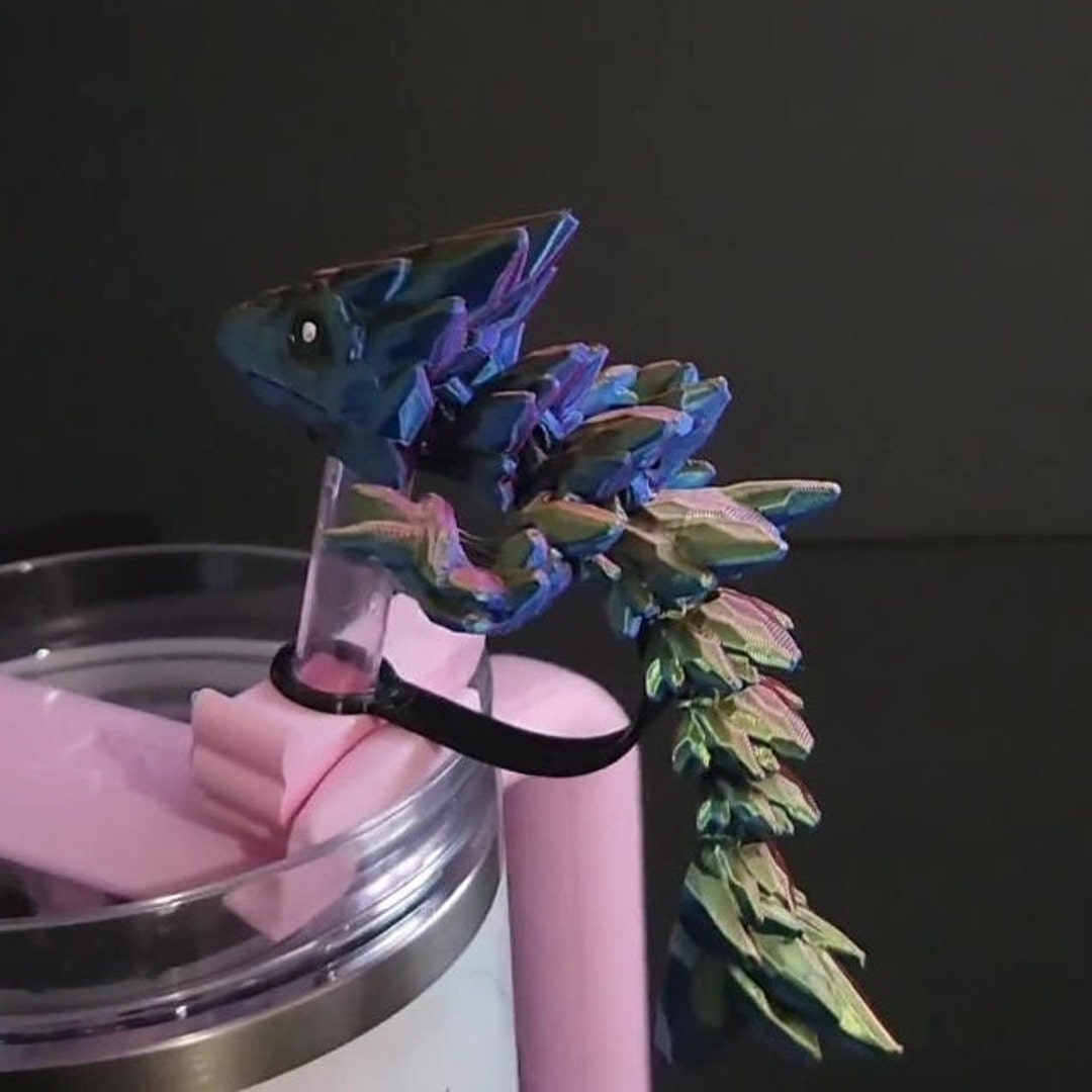 Black Chroma Style Gem Dragon 10mm Stanley Straw Topper 30oz 40oz - Etsy