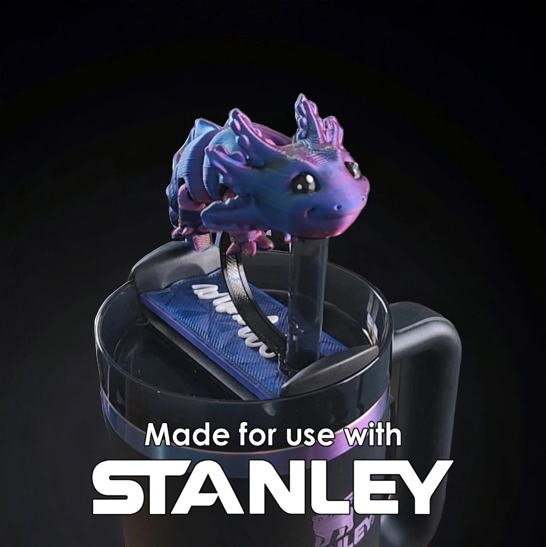 Black Chroma Style Baby Axolotl 10mm Stanley Straw Topper 30oz 40oz - Etsy