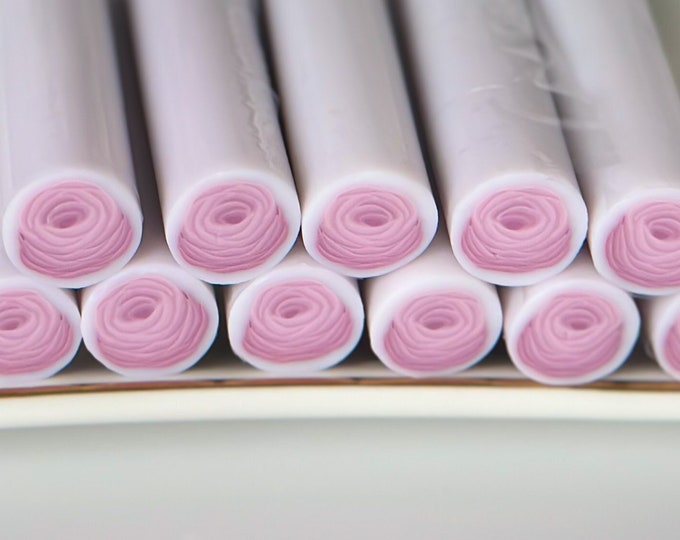 Light Pink Cabbage Heirloom Rose Cane, Translucent Background, Unbaked ...