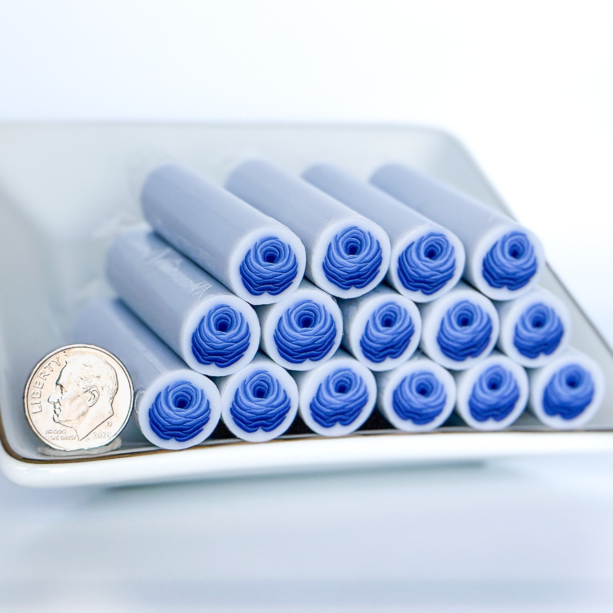 Navy Blue Heirloom Rose/ Cabbage Rose Cane, Translucent Background ...