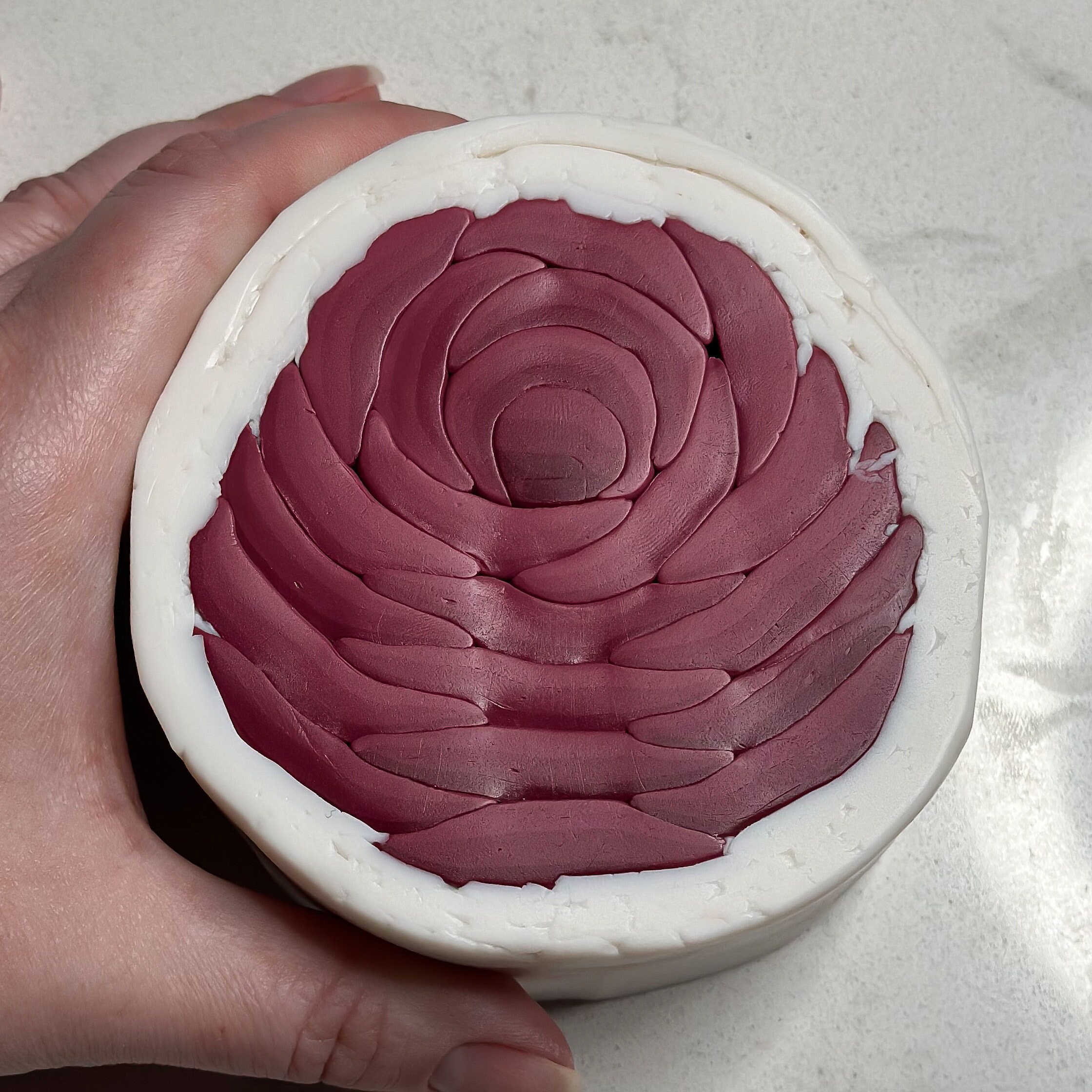 Burgundy Heirloom Rose/ Cabbage Rose Cane, Translucent Background ...