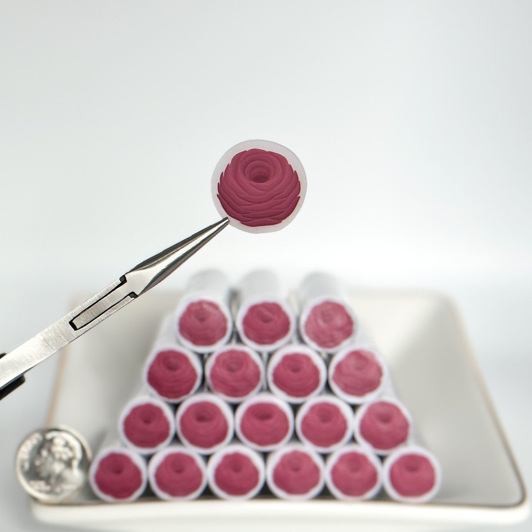 Burgundy Heirloom Rose/ Cabbage Rose Cane, Translucent Background ...