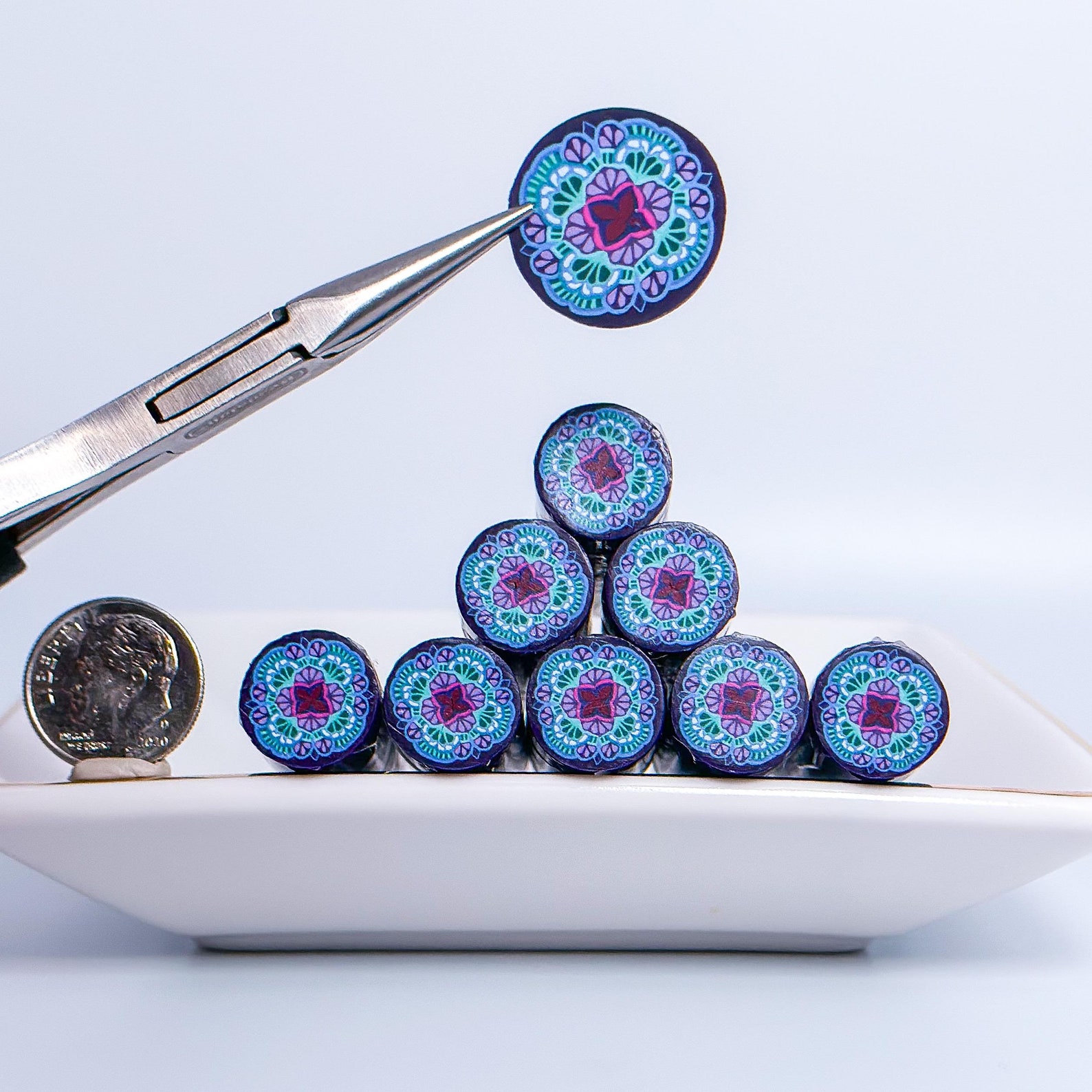 Purple Mandala Cane, Raw Cane, Pen Art, Crochet Hook Art, Unbaked ...