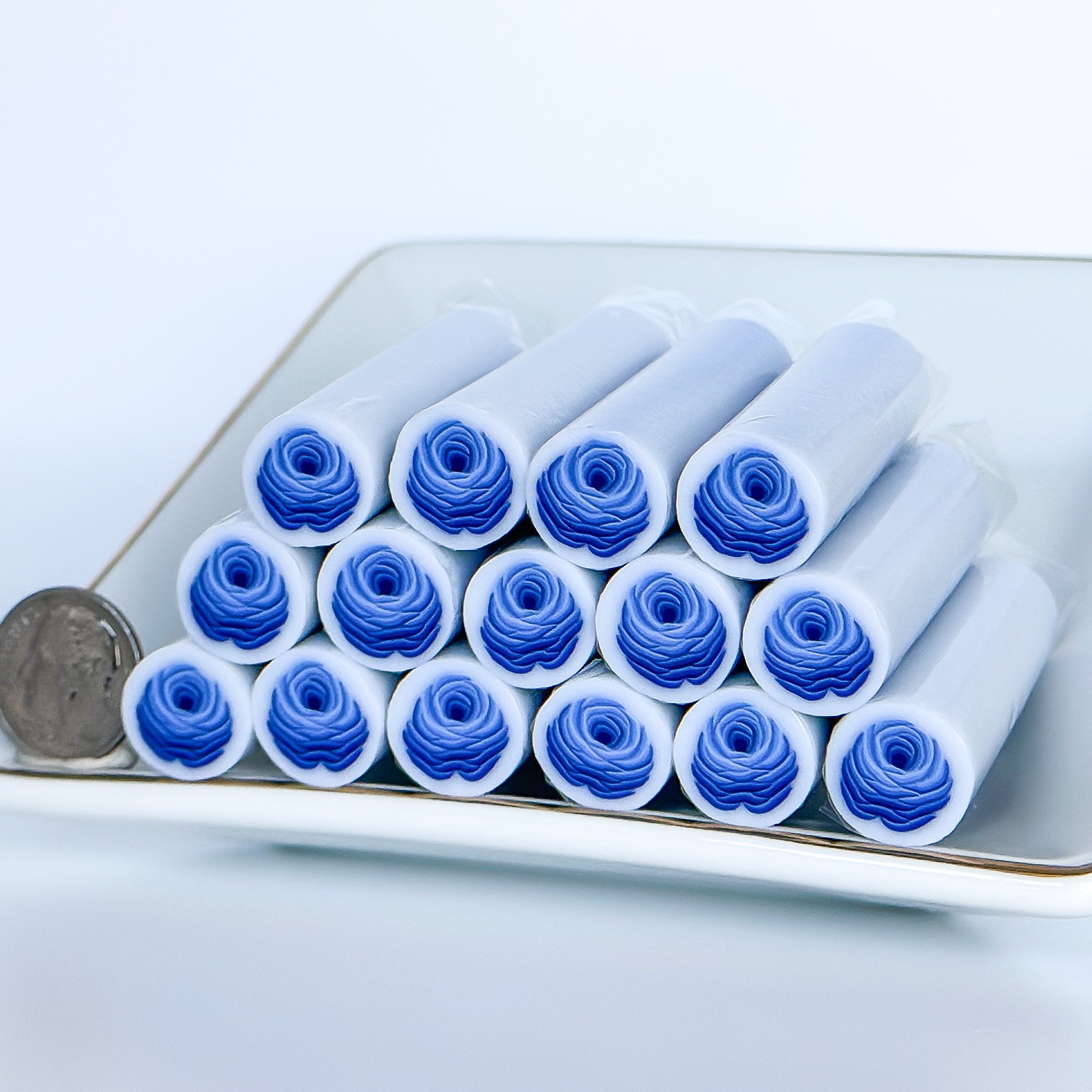 Navy Blue Heirloom Rose/ Cabbage Rose Cane, Translucent Background ...