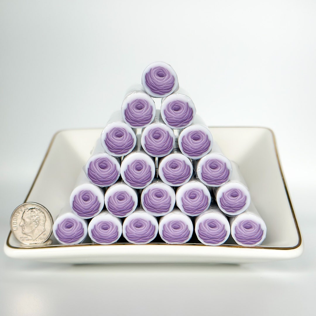 Purple Cabbage Heirloom Rose Cane, Translucent Background, Unbaked ...