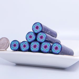 Purple Mandala Cane, Raw Cane, Pen Art, Crochet Hook Art, Unbaked ...