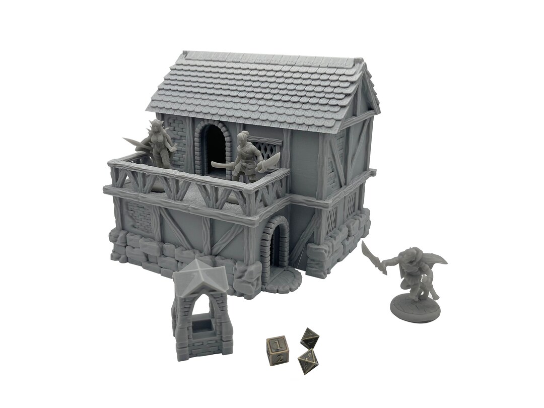 Village Houses Scene, Terrain Building Scenery for 28-32mm Miniatures ...