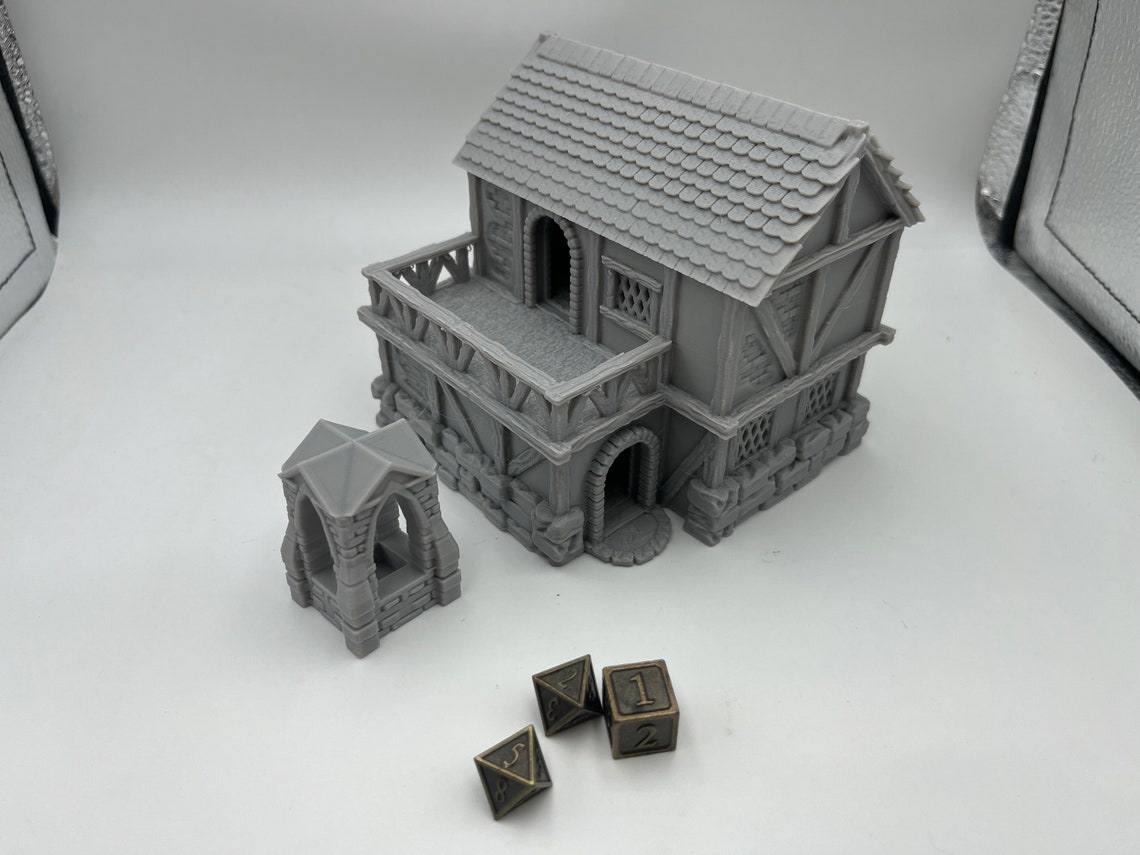 Little Town Houses Scene, Terrain Scenery for 18mm Miniatures Wargame ...