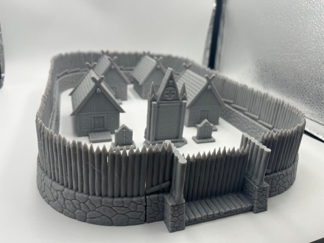 Tabletop RPG Village Wall Scenery and Wargame Terrain for 18-22mm ...