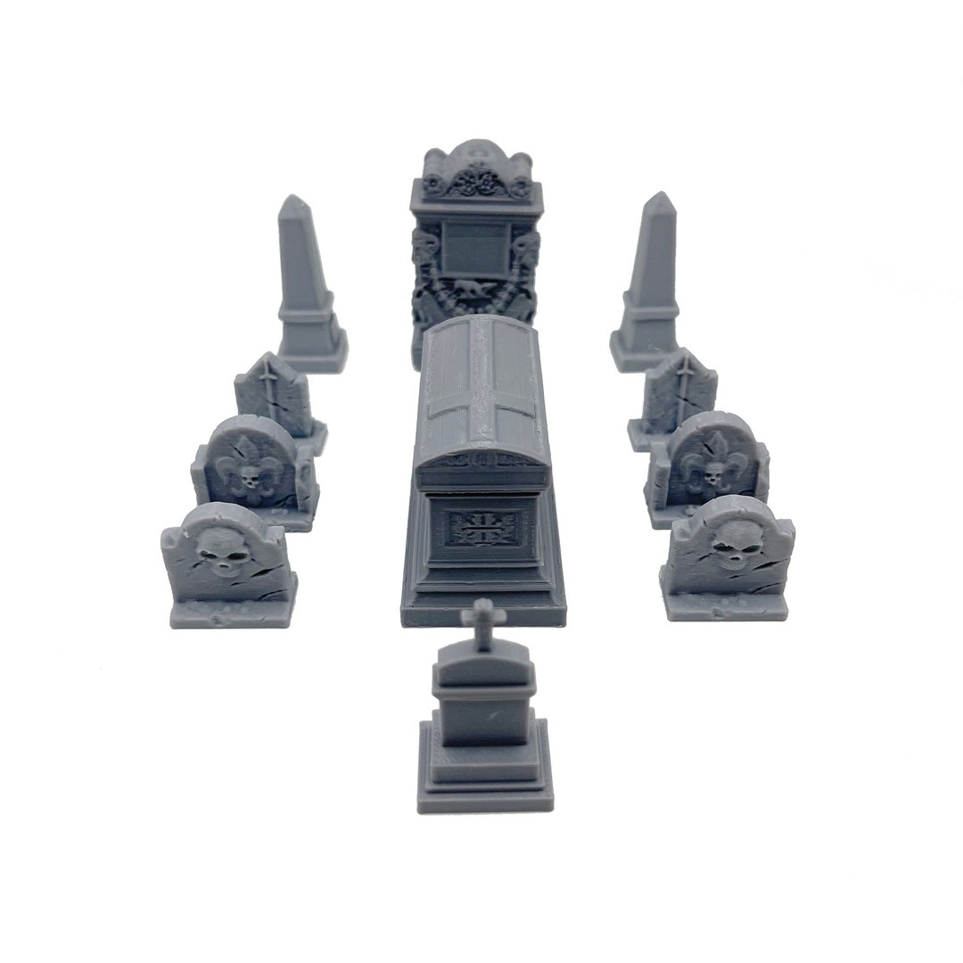 Graveyard Scene, Terrain Scenery for 18-28mm Miniatures Wargame, 3D ...