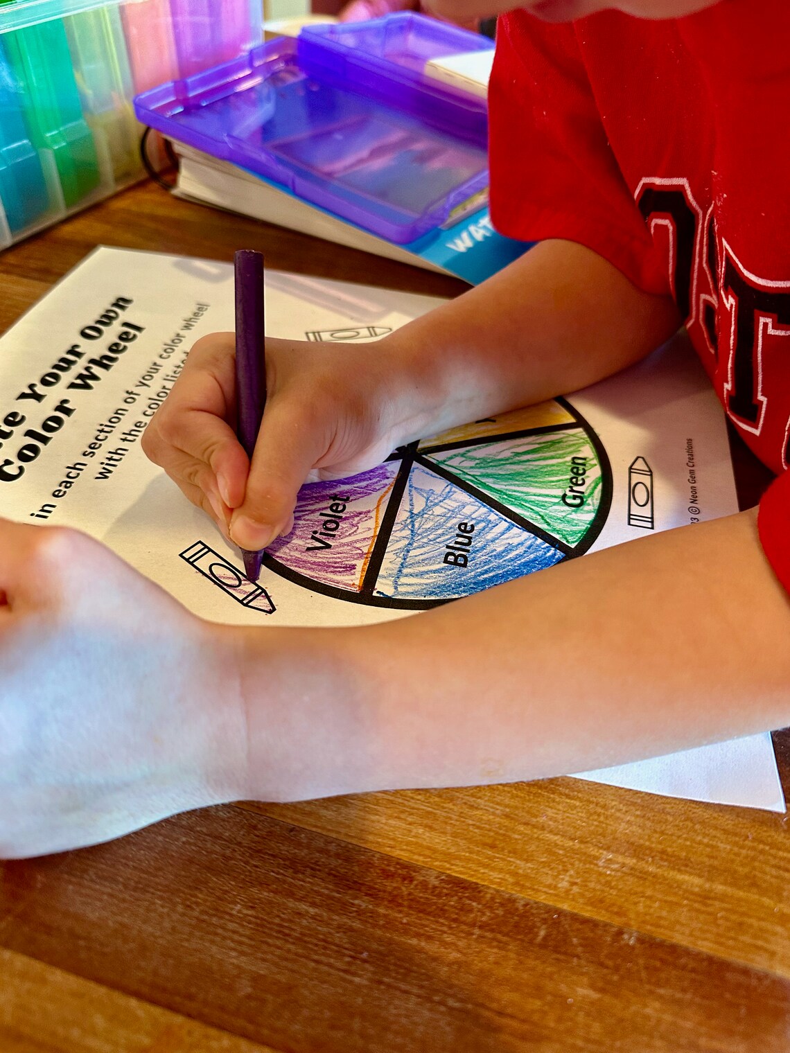 Create Your Own Color Wheel, Digital Download, Printable Coloring Sheet ...